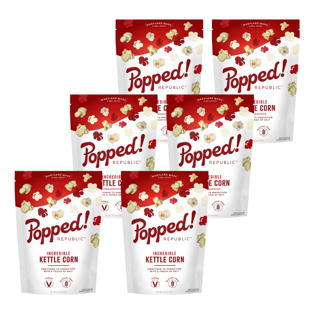 Popped! Republic InKredible Kettle Corn, Vegan, Gluten Free Popcorn